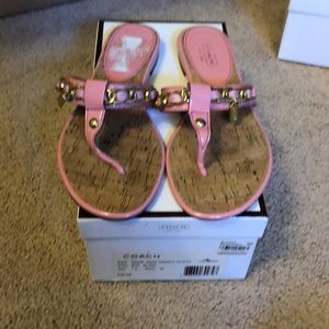 Coach Shoes | Red Leather Heel Sandals | Poshmark